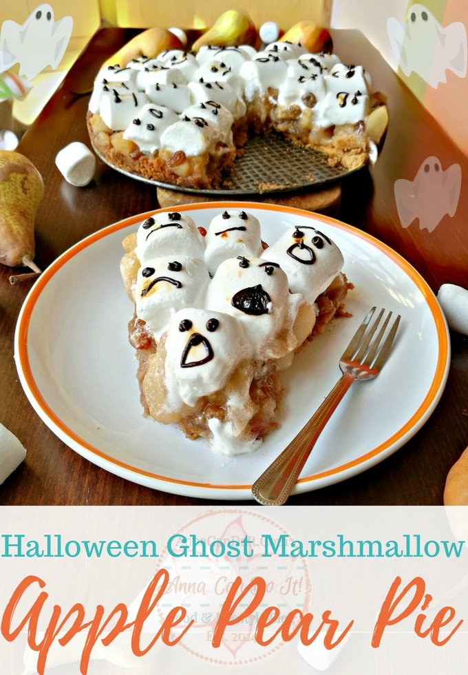 Halloween Ghost Marshmallow Apple Pear Pie - Anna Can Do It